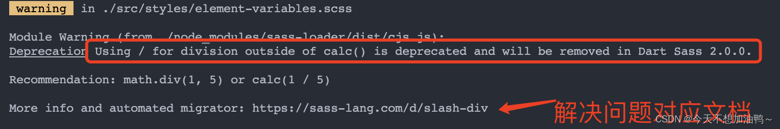 Deprecation Using For Division Outside Of Calc Is Deprecated And Will Be Removed In Dart