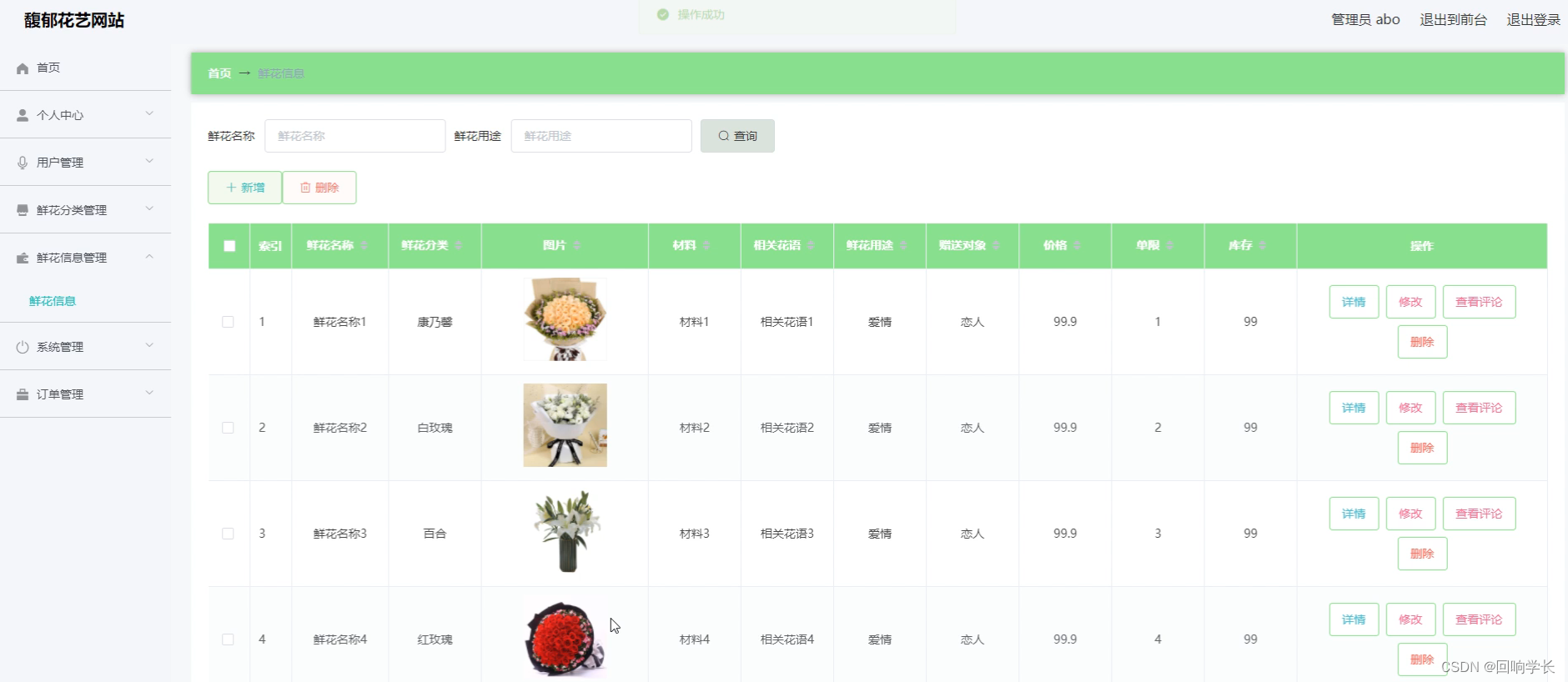 Java计算机毕业设计馥郁花艺网站mp4(附源码、数据库) Csdn博客