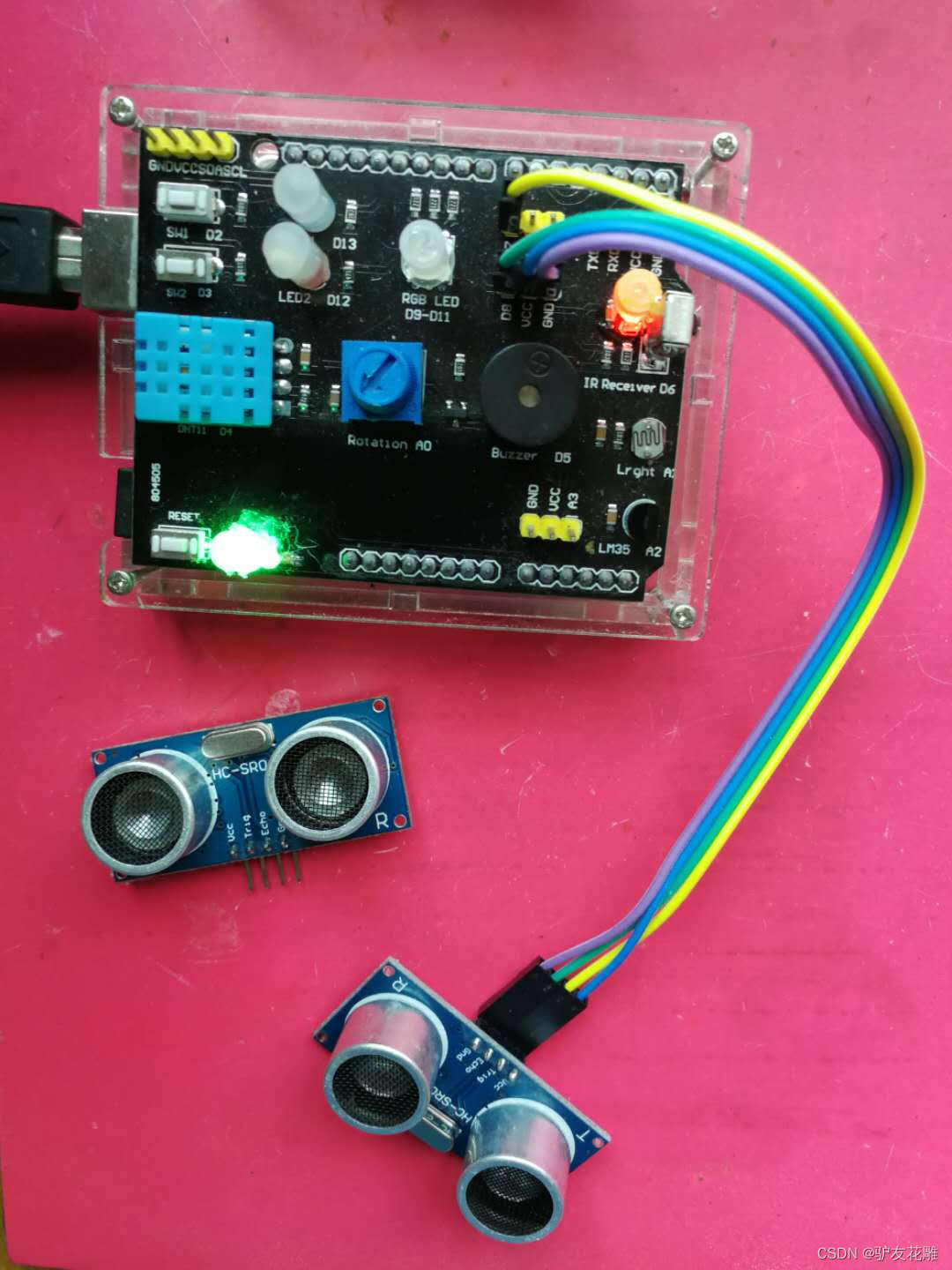 【雕爷学编程】arduino动手做（212） 9合1 扩展板完成arduino的10类实验之蜂鸣器与hc Sr04超声波模块实验超声波蜂鸣器arduino Csdn博客