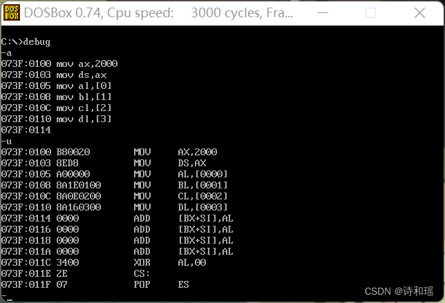 [BX]和Loop指令_在debug中跟踪用loop指令实现的循环程序 有符号数-CSDN博客