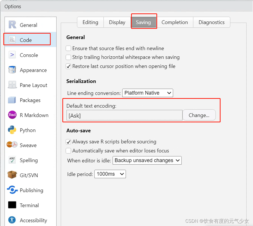 首次安装RStudio后，一定要做如下操作_rstudio修改成utf-8-CSDN博客