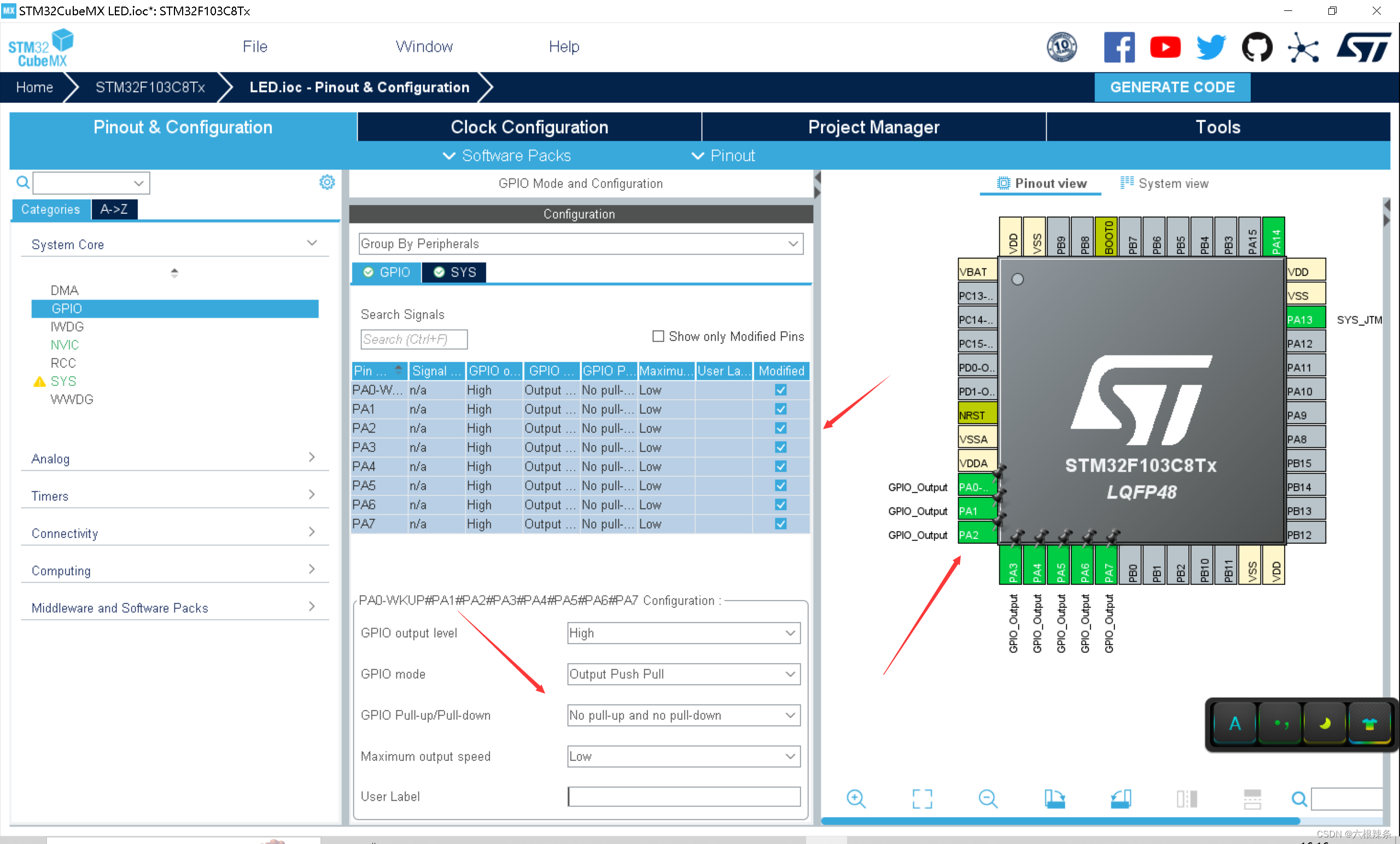 STM32HAL库+proteus仿真 1.点亮LED灯+流水灯_stm32cubemx按键ledproteus-CSDN博客