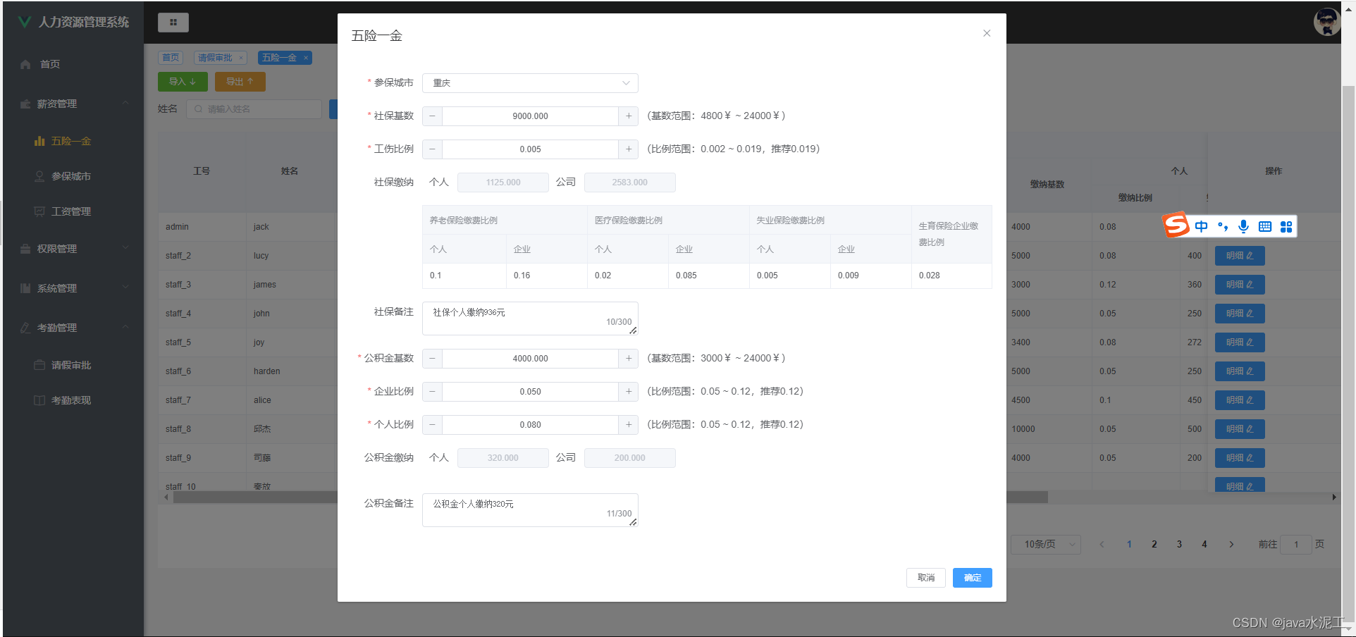 Java项目人力资源管理系统( Springboot Mybatis Vue Elementui)人力资源管理系统项目 Csdn博客 8063
