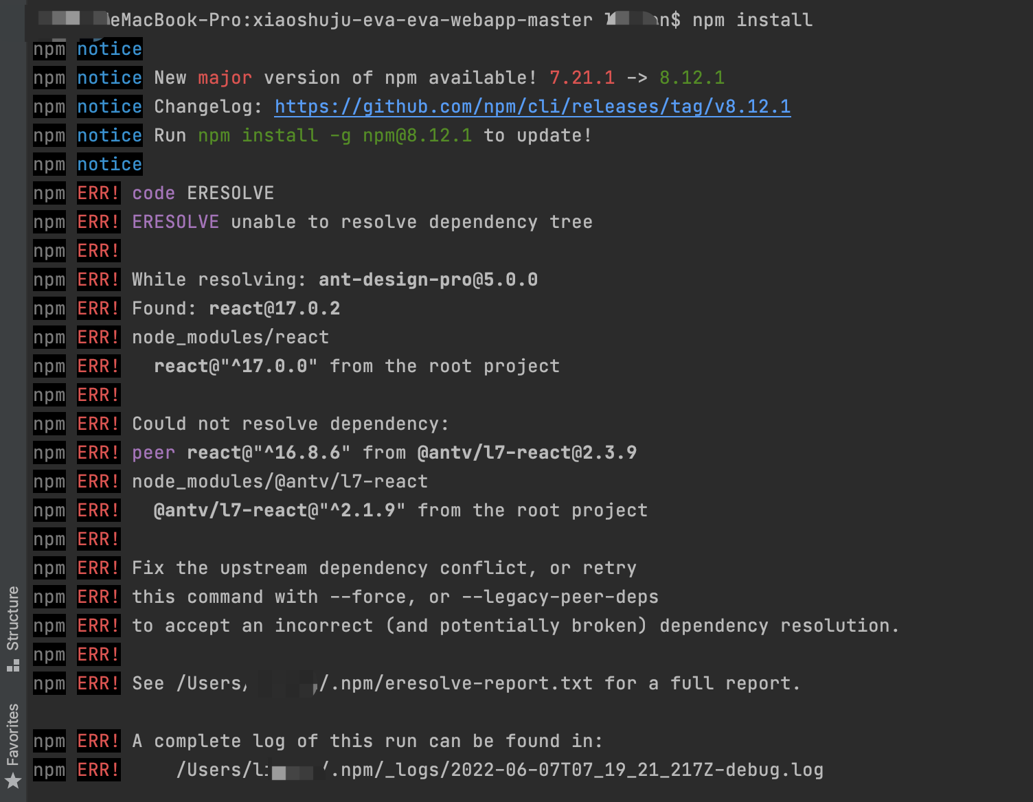 mac npm install 失败 errno -13_错误码: installerror:13 错误信息: try to write to registr-CSDN博客