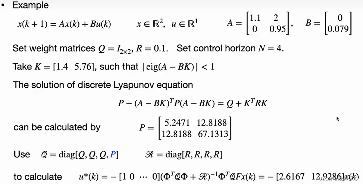 模型预测控制MPC3（无约束MPC，Unconstrained Model Predictive Control）_模型预测控制mpc3(无 ...