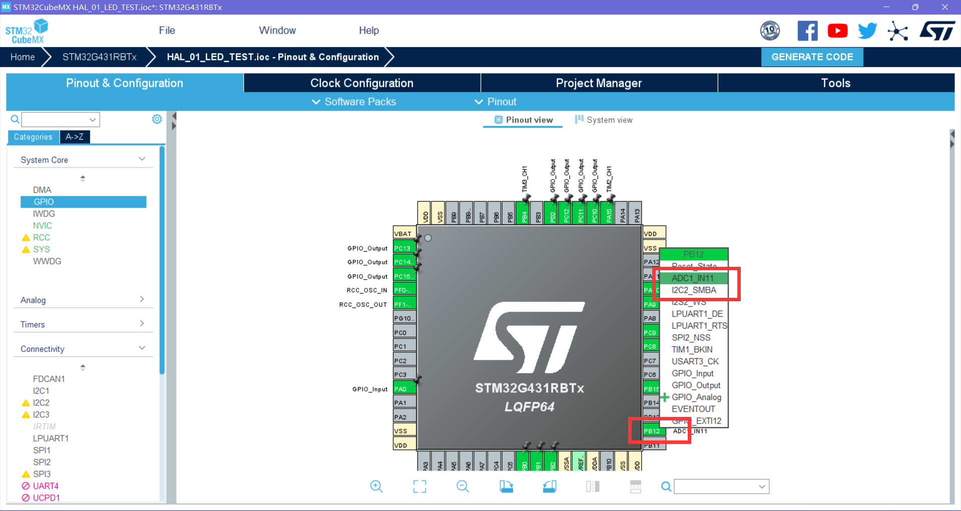 蓝桥杯STM32G431学习记录8——ADC的CubeMX配置及使用_cubemx adc12clock mux-CSDN博客