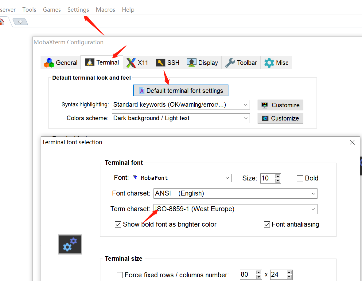 MobaXterm windows环境乱码解决_moba xterm error 232-CSDN博客