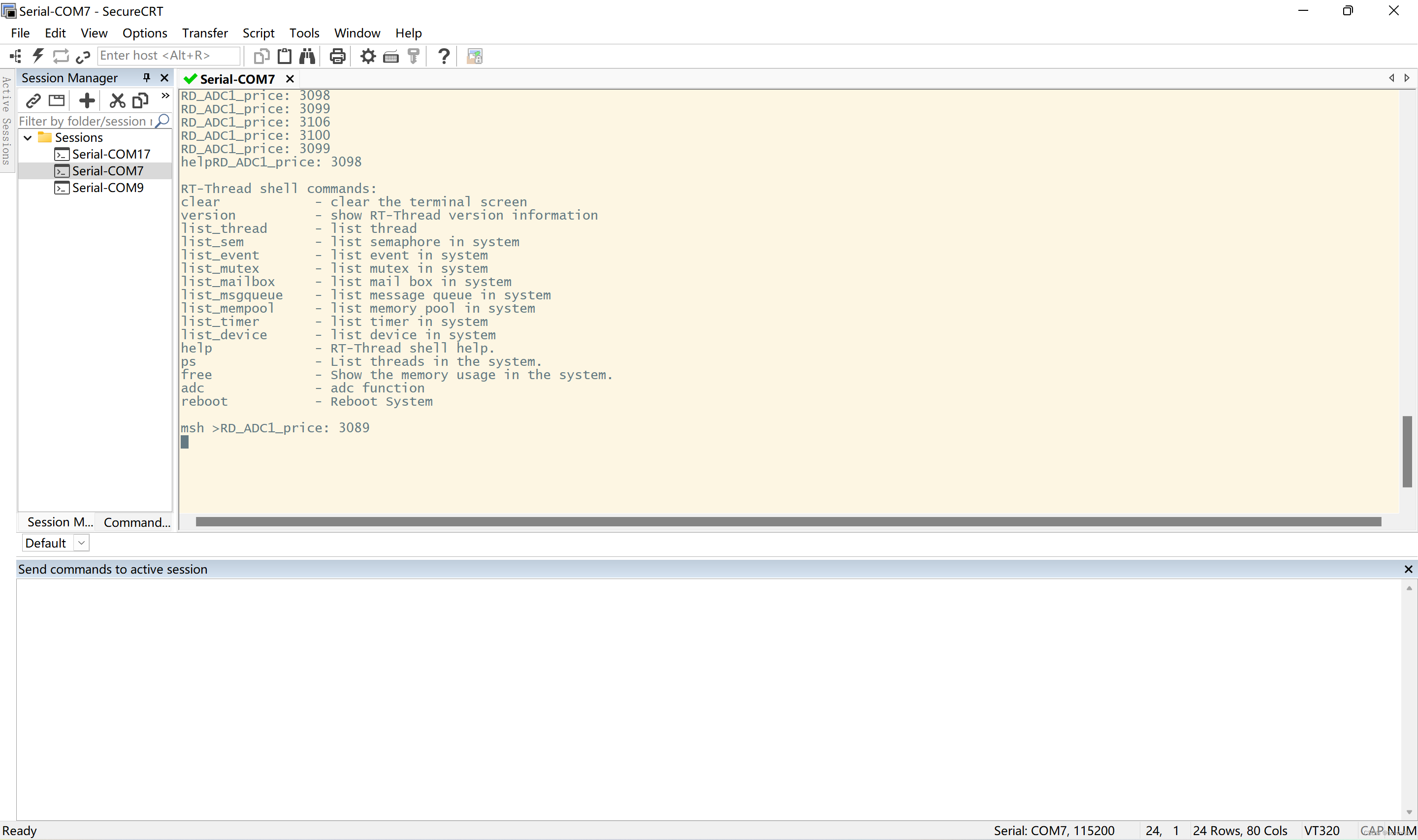 RT_thread程序下载到单片机中无法用SecureCRT终端显示_rt-thread 单片机-CSDN博客