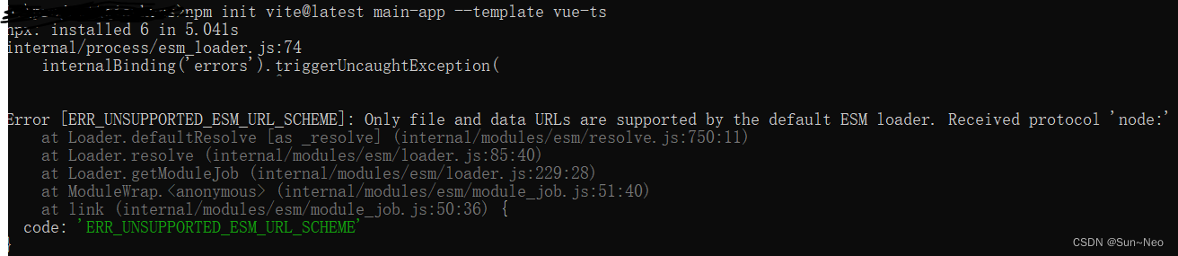 解决 Vite (Only file and data URLs are supported by the default ESM loader. Received protocol ...