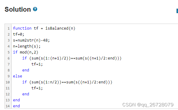 Cody matlab_前半位数之和等于后半数位之和-CSDN博客