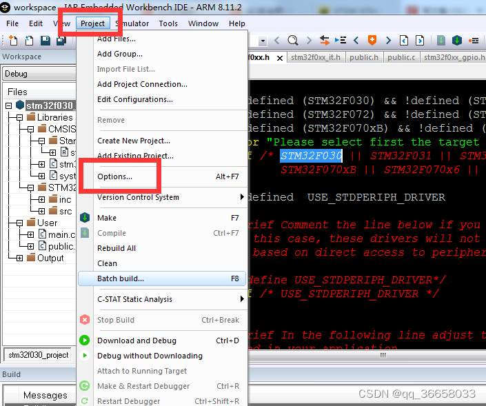 IAR上新建工程stm32f030_stm32f030 pack-CSDN博客
