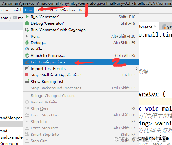 mybatis逆向工程The specified target project directory mall-tiny-01\src\main\resources does not exist ...