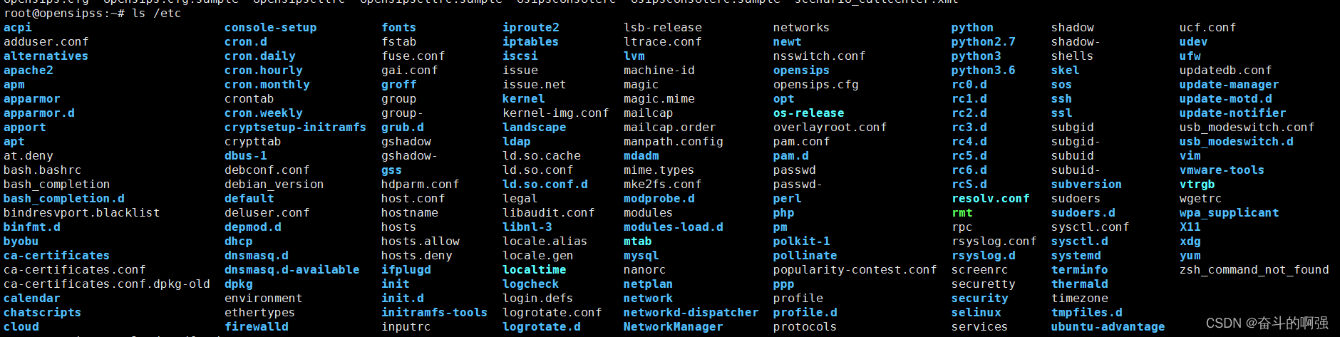 Ubuntu文件目录管理格式，/local/etc，/usr/src和/usr/local/src，/etc/init.d，Apache2，opensips.cfg，opensipsctlrc ...
