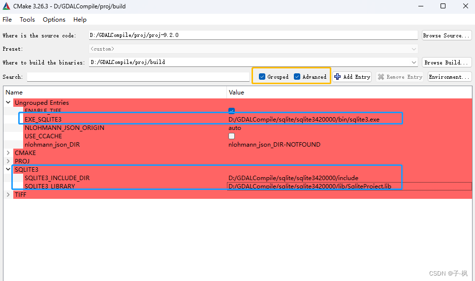 Win11下基于cmake-3.26.3 完美编译 proj-9.2.0 源码_proj9需要tiff-CSDN博客