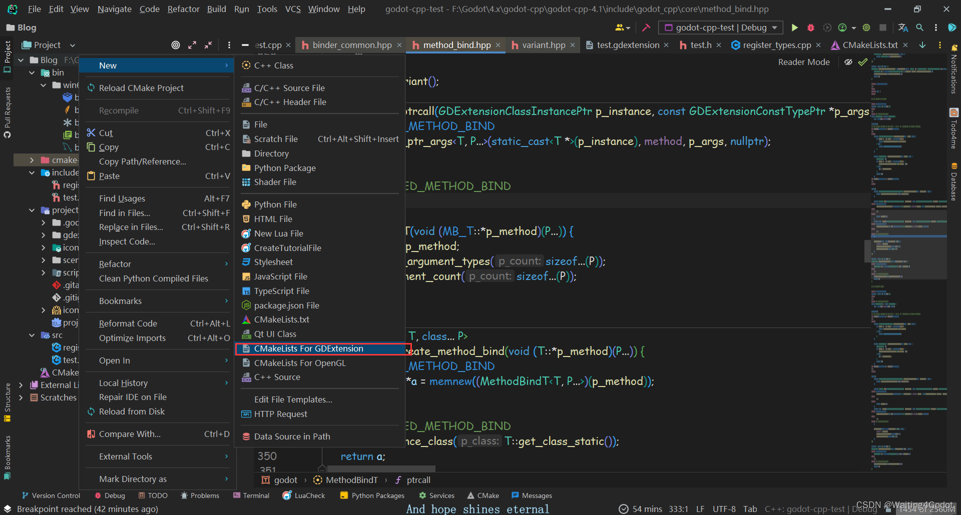使用 CMake 构建 GDExtension 并在 CLion 中调试代码_clion attach process-CSDN博客