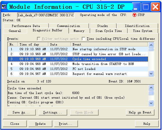 西门子S7300 PLC “OB1循环超时”故障探讨_所有ob耗用的净时间超过最大限制值-CSDN博客