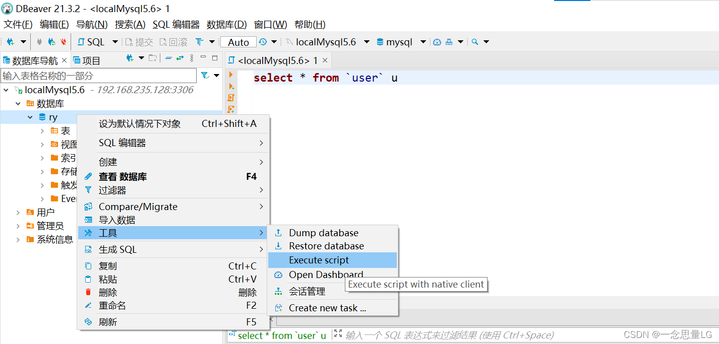 DBeaver执行SQL脚本文件 || Data too long for column ‘dept_name‘ at row 1_dbserver 执行命令shell脚本-CSDN博客