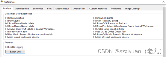 cisco packet tracer 8.2.1、8.2.2调整字体大小后首选项的接口标签复选框显示不全_packet tracer如何放大 ...