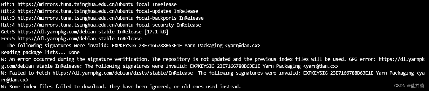 解决apt-get update时出现 The following signatures were invalid_the following signatures were invalid ...