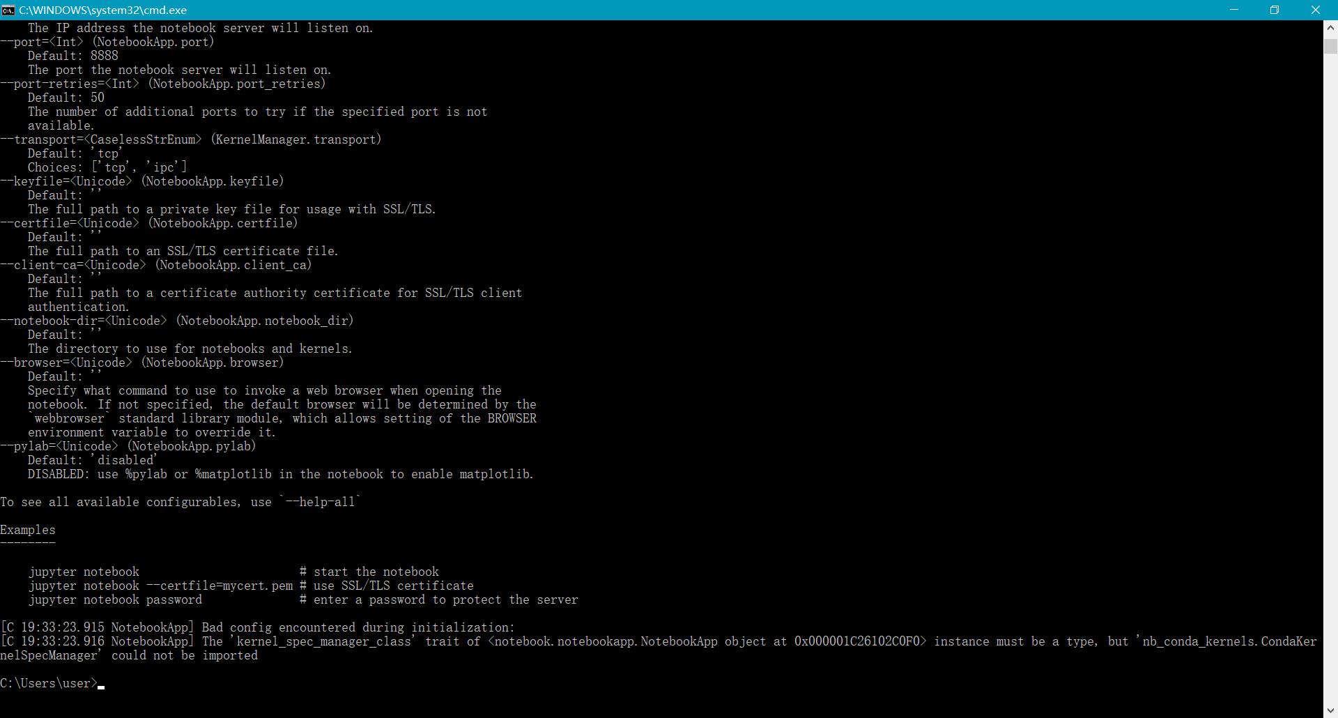 【jupyter报错】‘nb_conda_kernels.CondaKernelSpecManager‘ could not be imported_jupyter ...