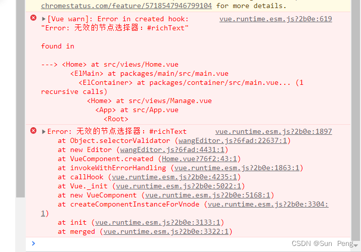 Vue使用wangeditor实现富文本功能:error 无效的节点选择器editor At Lectorvalidator Csdn博客