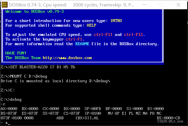 DOSBOX + MASM_dosbox+masm-CSDN博客
