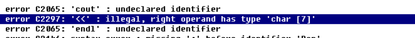 【c/c++问题总结】error C2039、 C2001、 C2146、C2297、 C2601、C2065、 C2660、 C2440-CSDN博客