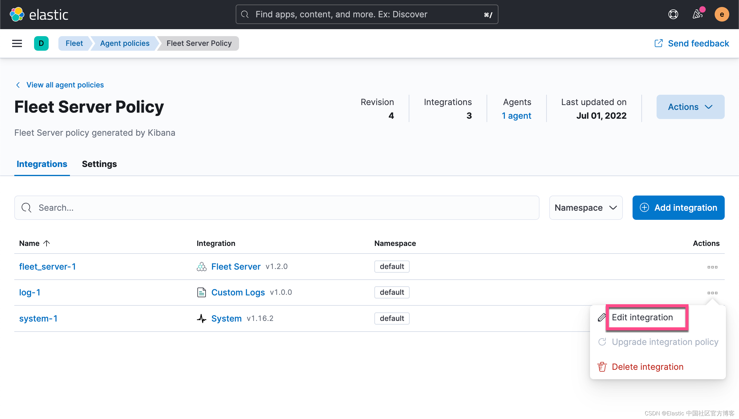 Observability：如何使用 Elastic Agents 把定制的日志摄入到 Elasticsearch 中_epr.elastic.co网络隔离-CSDN博客