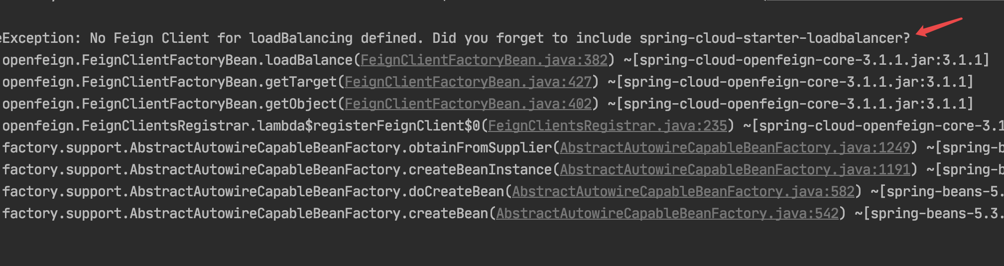 已解决集成feign报错：No Feign Client for loadBalancing defined. Did you forget to include-CSDN博客