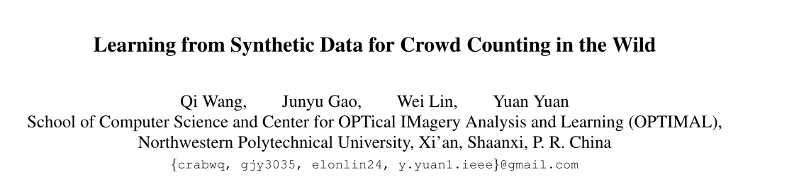 Learning from Synthetic Data for Crowd Counting in the Wild 论文阅读笔记 ...