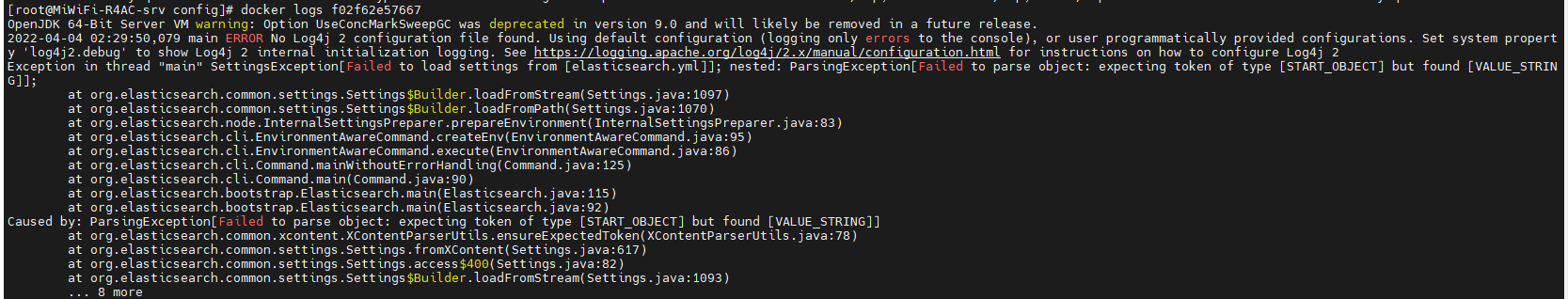 docker启动ES报错：OpenJDK 64-Bit Server VM warning: Option UseConcMarkSweepGC was deprecated in ...