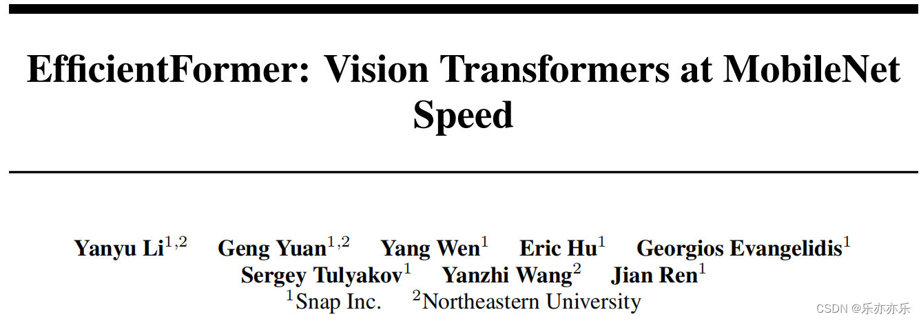 EfficientFormer: Vision Transformers at MobileNetSpeed_efficientformer: vision transformers at ...