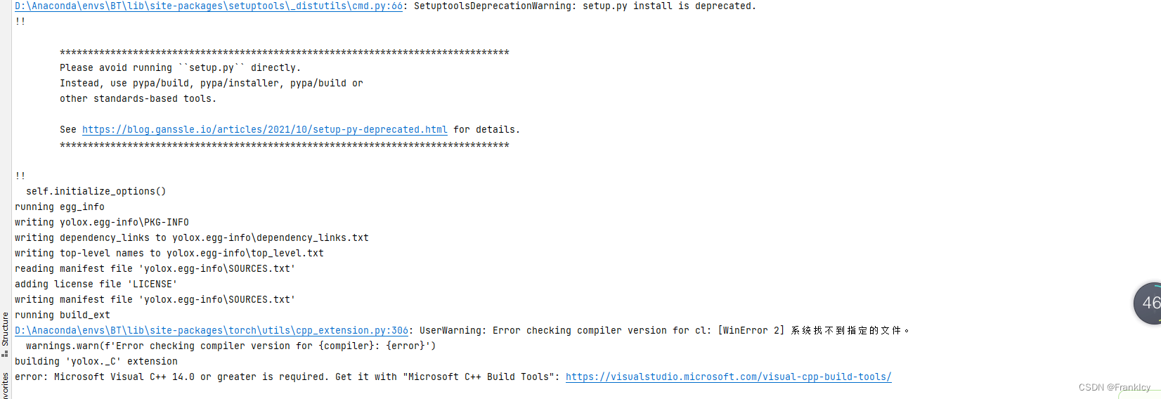 error: Microsoft Visual C++ 14.0 or greater is required. Get it with “Microsoft C++ Build Tools ...