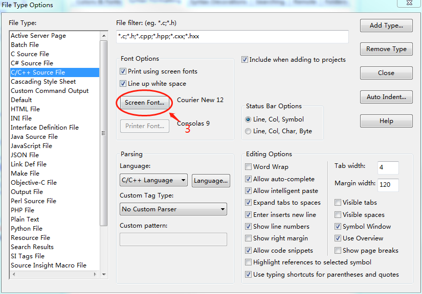 Source Insight 4.0 font size and eye protection background configuration - Programmer Sought