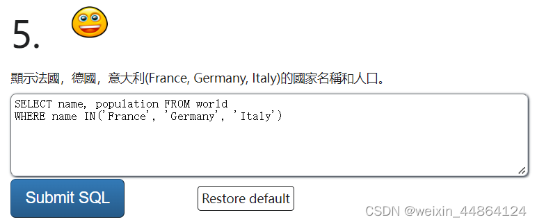 SQLZOO中文版答案整理,SELECT basics, QUIZ, SELECT from WORLD Tutorial/zh, QUIZ-CSDN博客