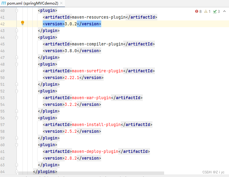 针对Maven创建SpringMVC项目，pom.xml里面plugin爆红问题。_maven-war-plugin报红-CSDN博客