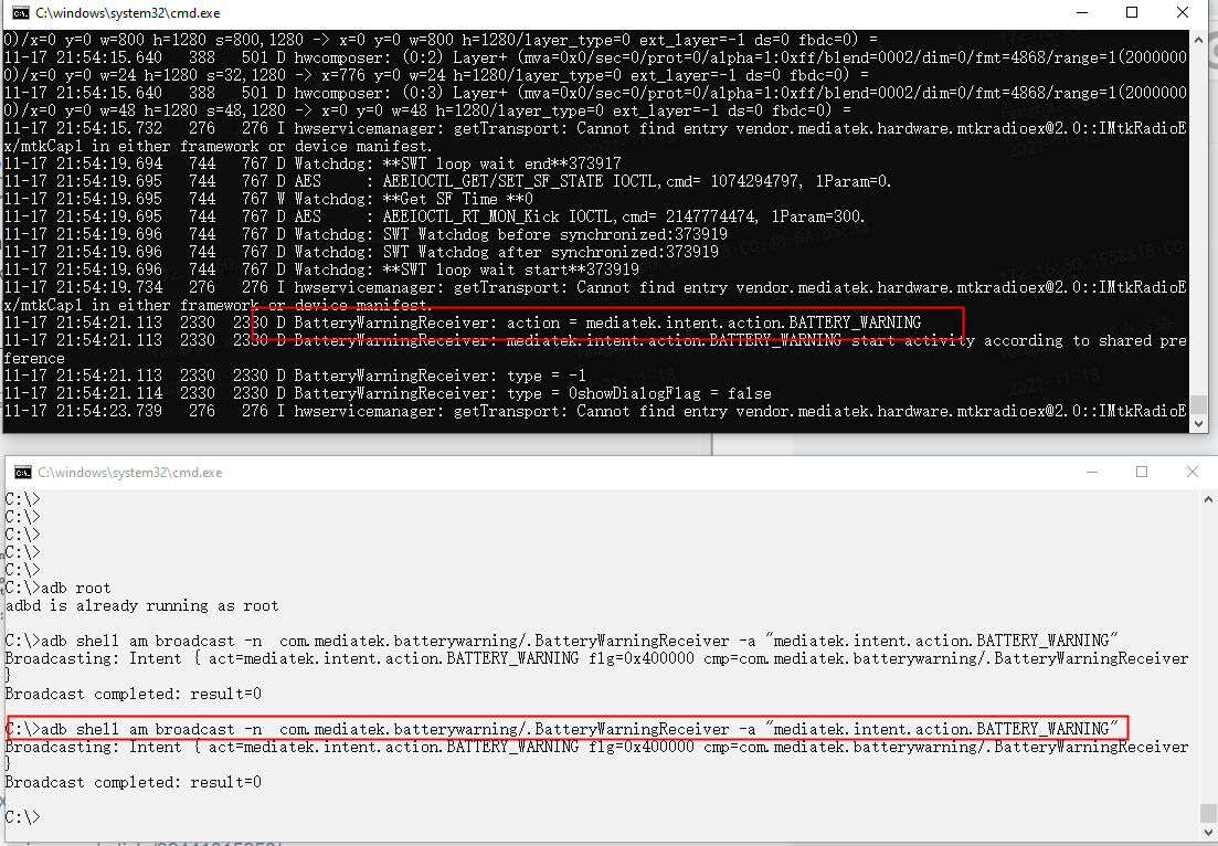 2021-11-18 adb发送广播应用收不到的问题，BroadcastQueue: Background execution not ...