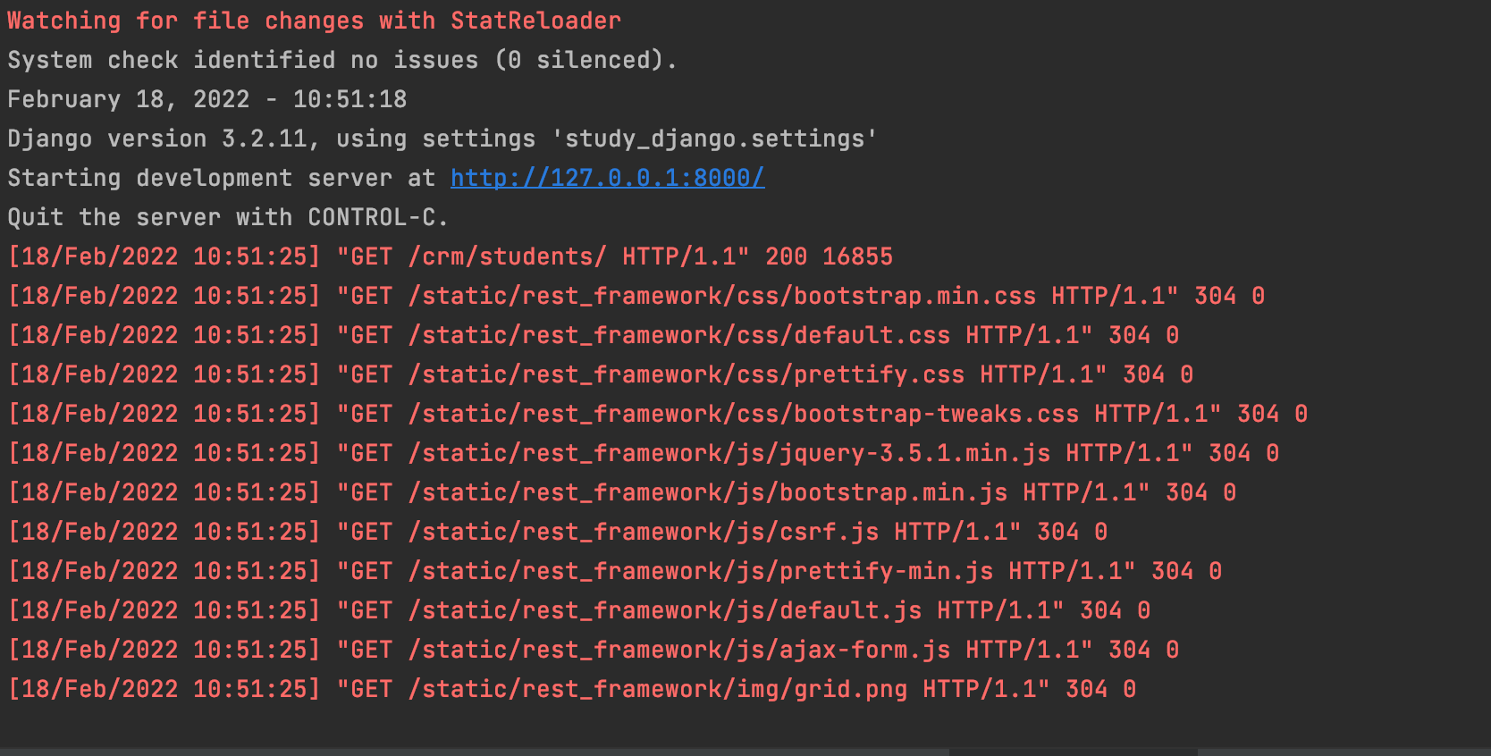 DjangoRestFramework报错：Got AttributeError when attempting to get a value for field `name` on ...