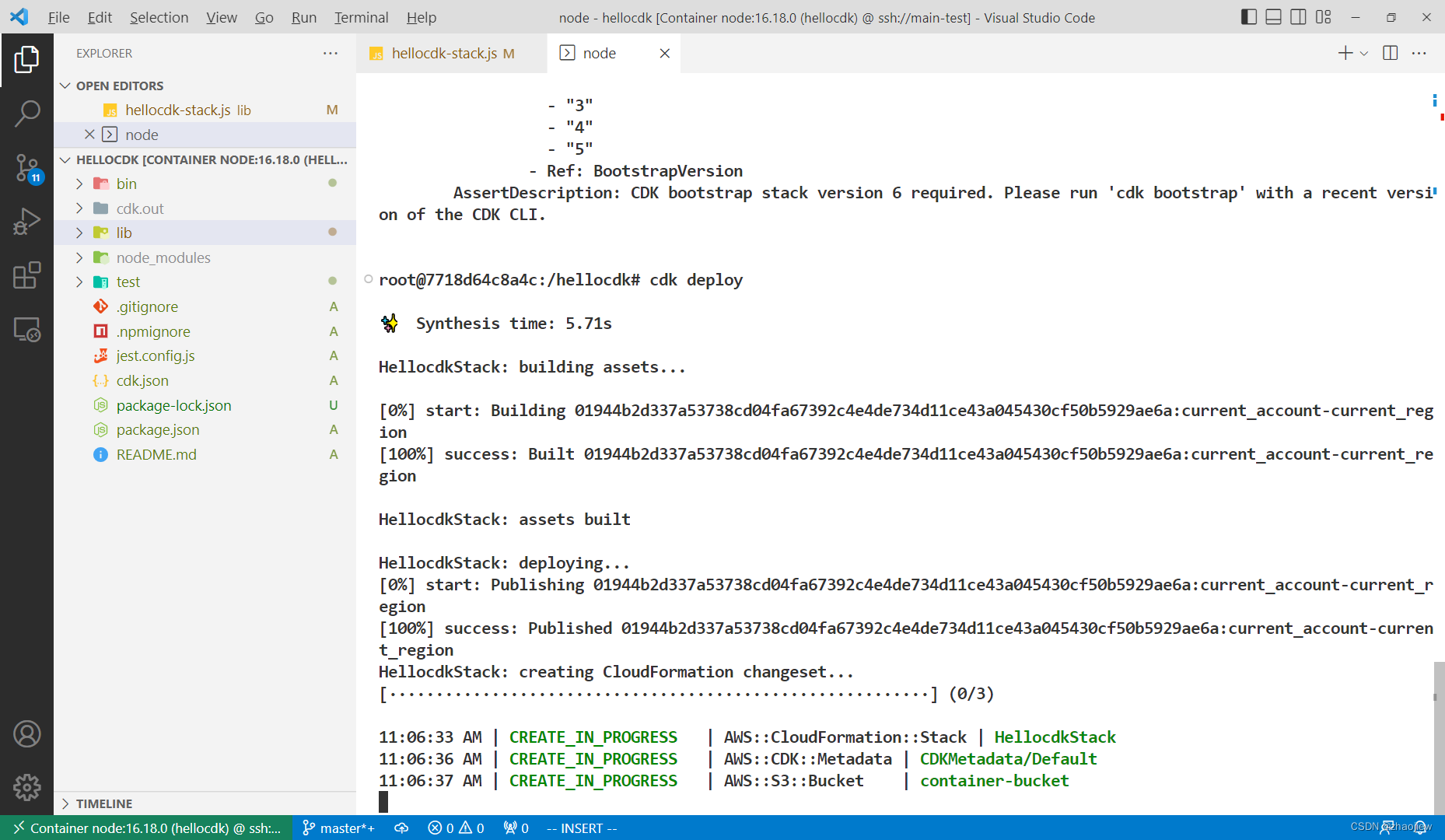 Aws Cdk vscode docker 