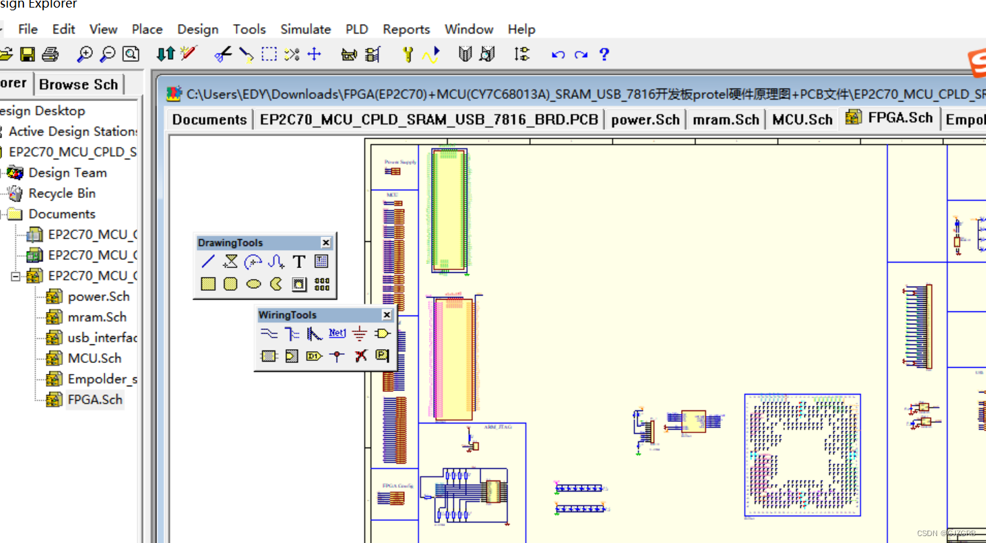 Fpgaep2c70mcucy7c68013asramusb7816开发板protel硬件原理图pcb68013a开发 Csdn博客