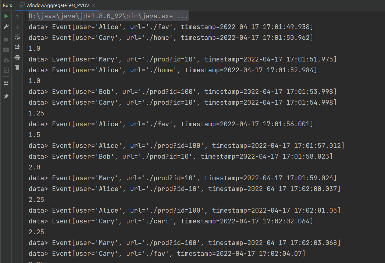 Flink 窗口函数（Window Functions）增量聚合函数案例 统计 PV/UV 这个比值_flink滑动窗口去重计算uv-CSDN博客