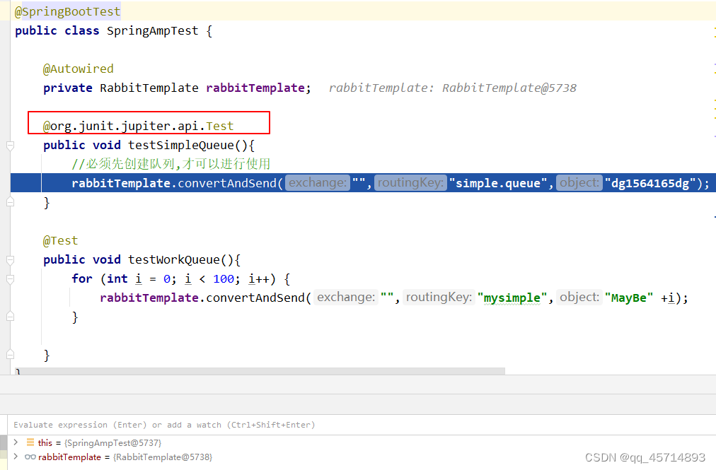 junit4和junit5的@Test注解的区别_cannot invoke "org.springframework.amqp.rabbit ...