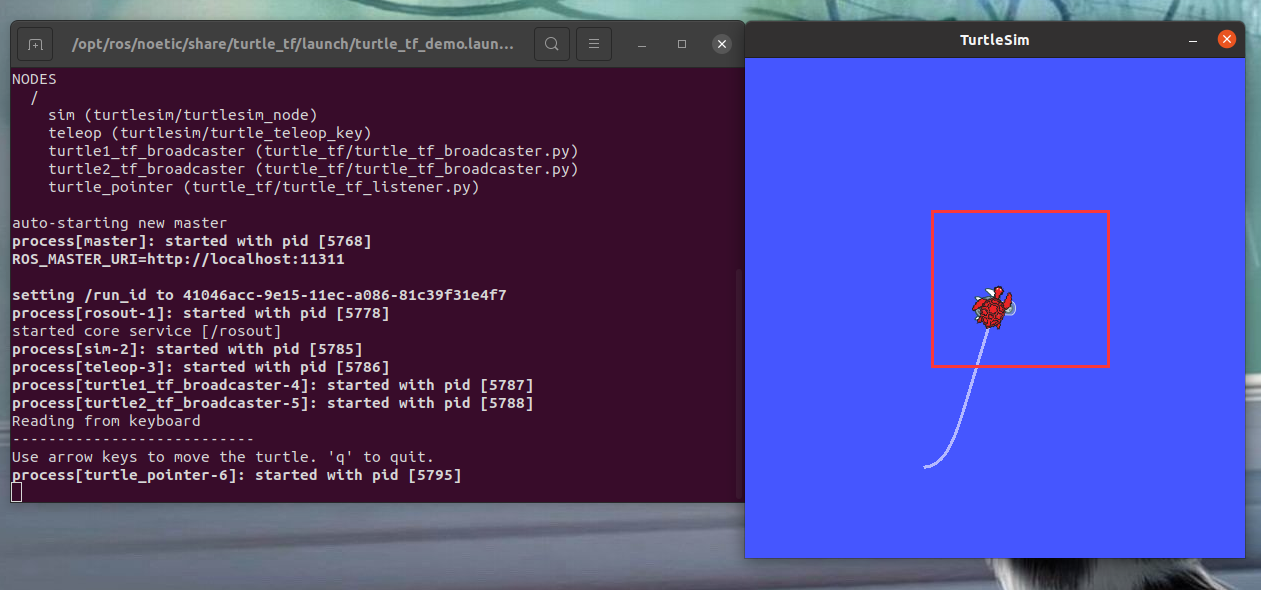 ROS坐标变换——海龟的跟随移动_rosrunlaunch 只出现一只海龟-CSDN博客