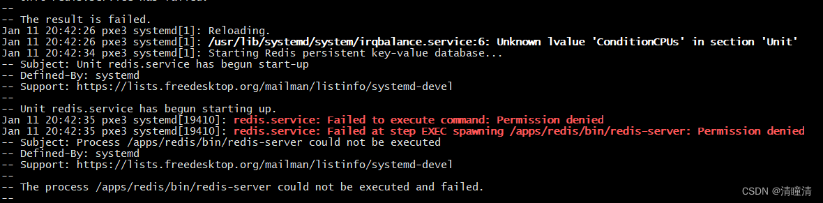 二进制编译安装启动Redis时报权限不够（redis.service: Failed at step EXEC spawning xxx: Permission denied）-CSDN博客