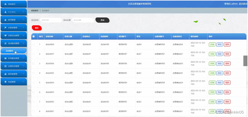 Javaphpnodejspython社区志愿者服务管理系统【2024年毕设】 Csdn博客