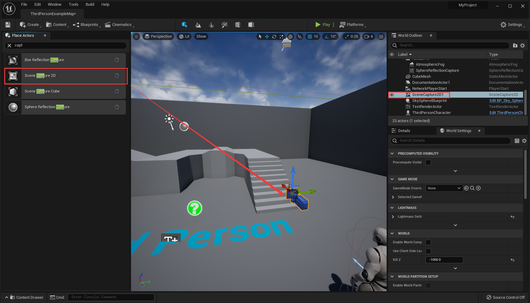 UE4 SceneCapture2D RenderTarget 简单实现实时投屏效果-CSDN博客