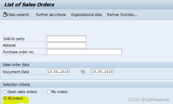SAP VA05设置用‘open sales orders’取代‘all orders’-CSDN博客