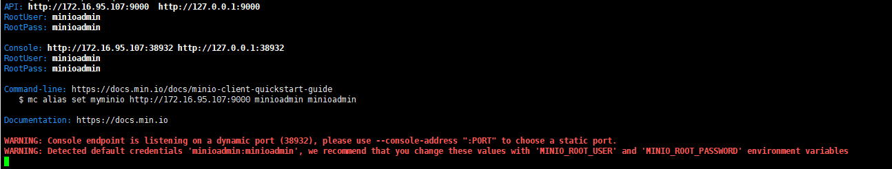 minio在linux服务器部署过程_detected default credentials 'minioadmin:minioadmi-CSDN博客