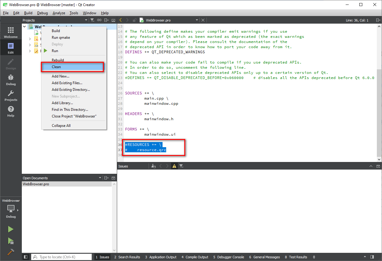 解决qt 5 9 2 Issues 报 Dependent ‘resource Qrc‘ Does Not Exist 问题 Qt