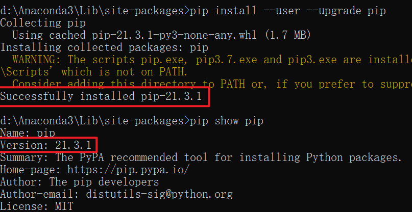 更新pip失败解决方法ValueError: Unable to find resource t64.exe in package pip._vendor. distlib_[notice ...